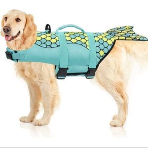 malier | Dog | Shark Dog Life Jacket With Rescue Handle Lifesaver ...